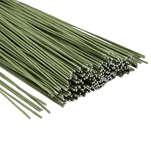 Juvale 300 Pieces Green 18 Gauge Floral Wire Stems for DIY Crafts, Artificial Flower Arrangements (16 in)