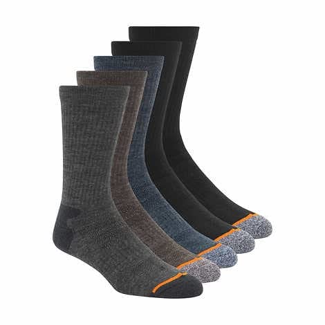 5-Pairs Men's Weatherproof Vintage Outdoor Wool Blend Crew Calf Socks (Multi-Color)