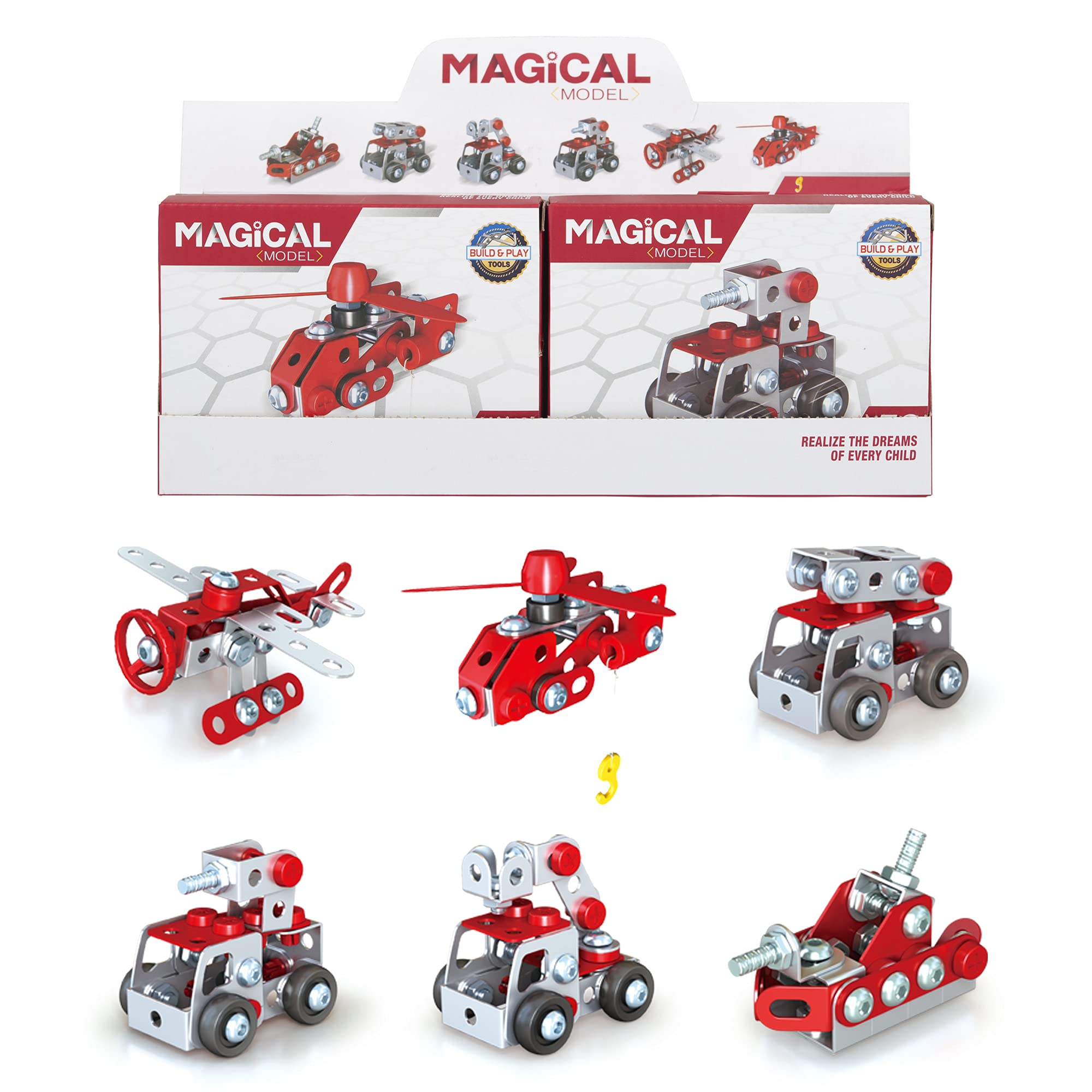 Car Building Kit - Educational Learning STEM Building Blocks Toys Gifts for Kids, Engineering Construction Set for Boys & Girls Age 8 - 13 Years Up - 6 & 7 Can Do with Parents Help (Fire Series)