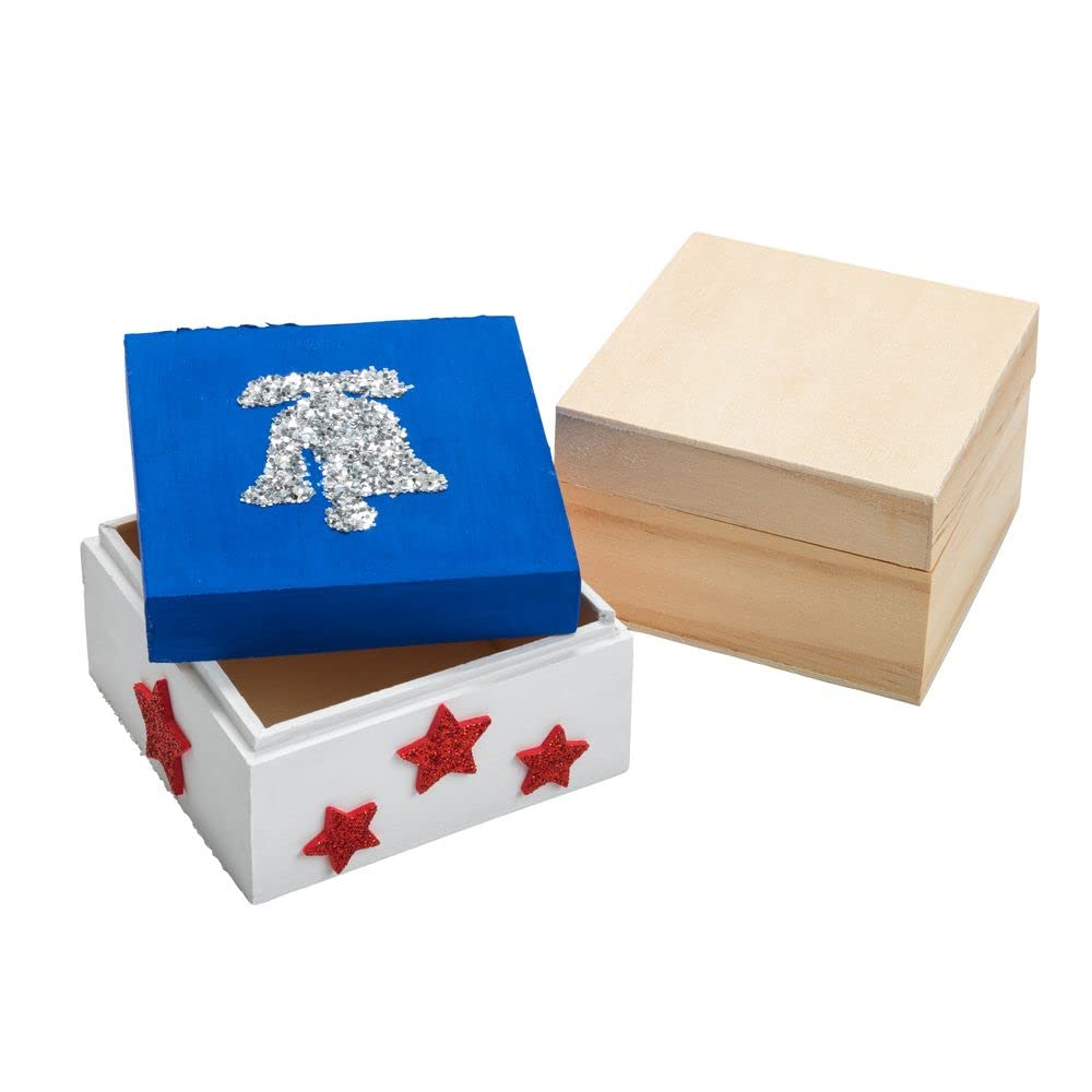 Decorate Your Own Wooden Box, Set of 6, Individually Packaged, Wooden Craft for Kids, Personalize & Decorate for Gifts, Arts & Craft Craft for Children, Kids Crafts for Home or the Classroom