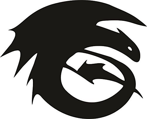 HOW TO TRAIN YOUR DRAGON HICCUP LOGO VINYL STICKERS SYMBOL 5.5" DECORATIVE DIE CUT DECAL FOR CARS TABLETS LAPTOPS SKATEBOARD - BLACK