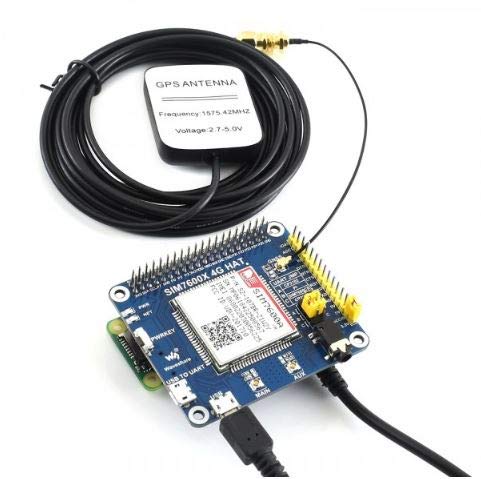 4G / 3G / GNSS HAT Module for Raspberry Pi Zero/Zero W/Zero WH/2B/3B/3B+ Based on SIM7600A-H, 4G Communication and GNSS Positioning Module Support LTE CAT4 up to 150Mbps for North America