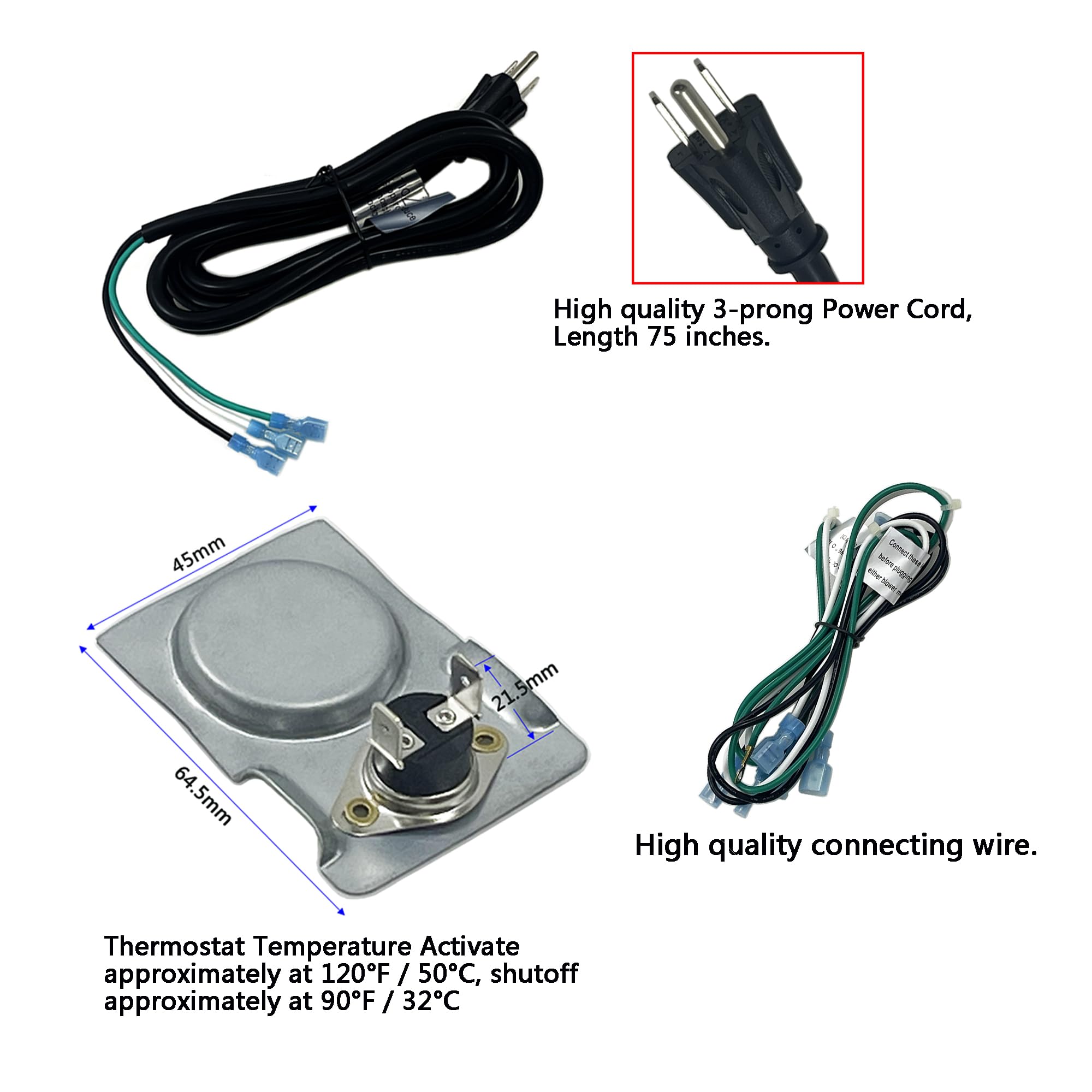 bbq factory GZ550 Replacement Fireplace Blower Fan KIT for Continental, Napoleon, Rotom HB-RB58