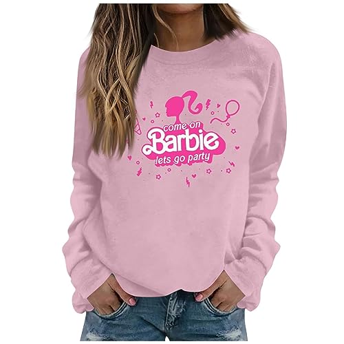 ANNAPU Come On Let's Go Party Sweatshirt Women Trendy Girls Shirt Cute Bachelorette Pullover Fall Casual Holiday Tops Pink