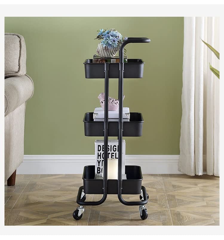 JYDQM Mobile Kitchen Shelf Trolley Household Storage Shelf with Wheeled Trolley (Color : D, Size : 87 * 42 * 35cm)