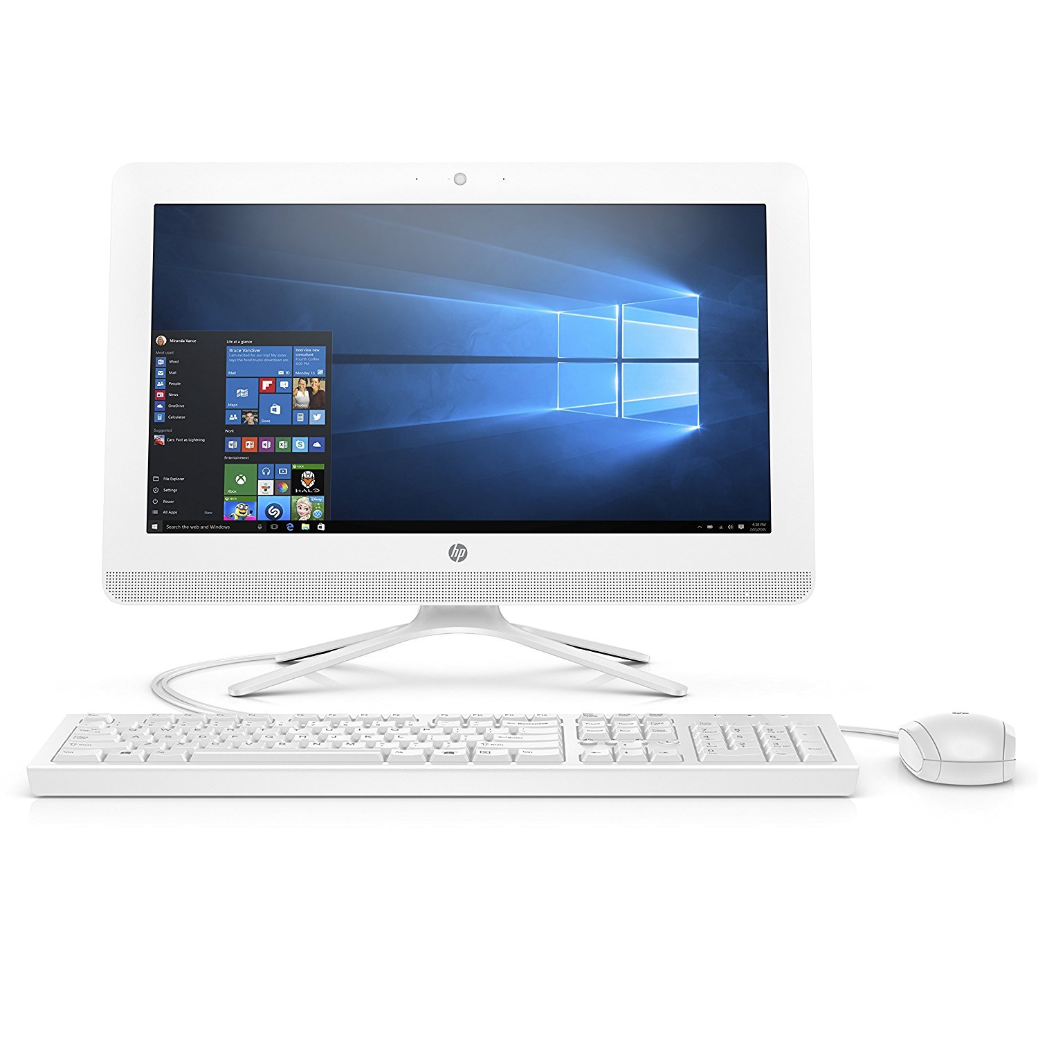 HP 22-Inch All-in-One Computer, Intel Core i3-8130U, 4GB RAM, 1TB Hard Drive, Windows 10 (22-c0030, White)