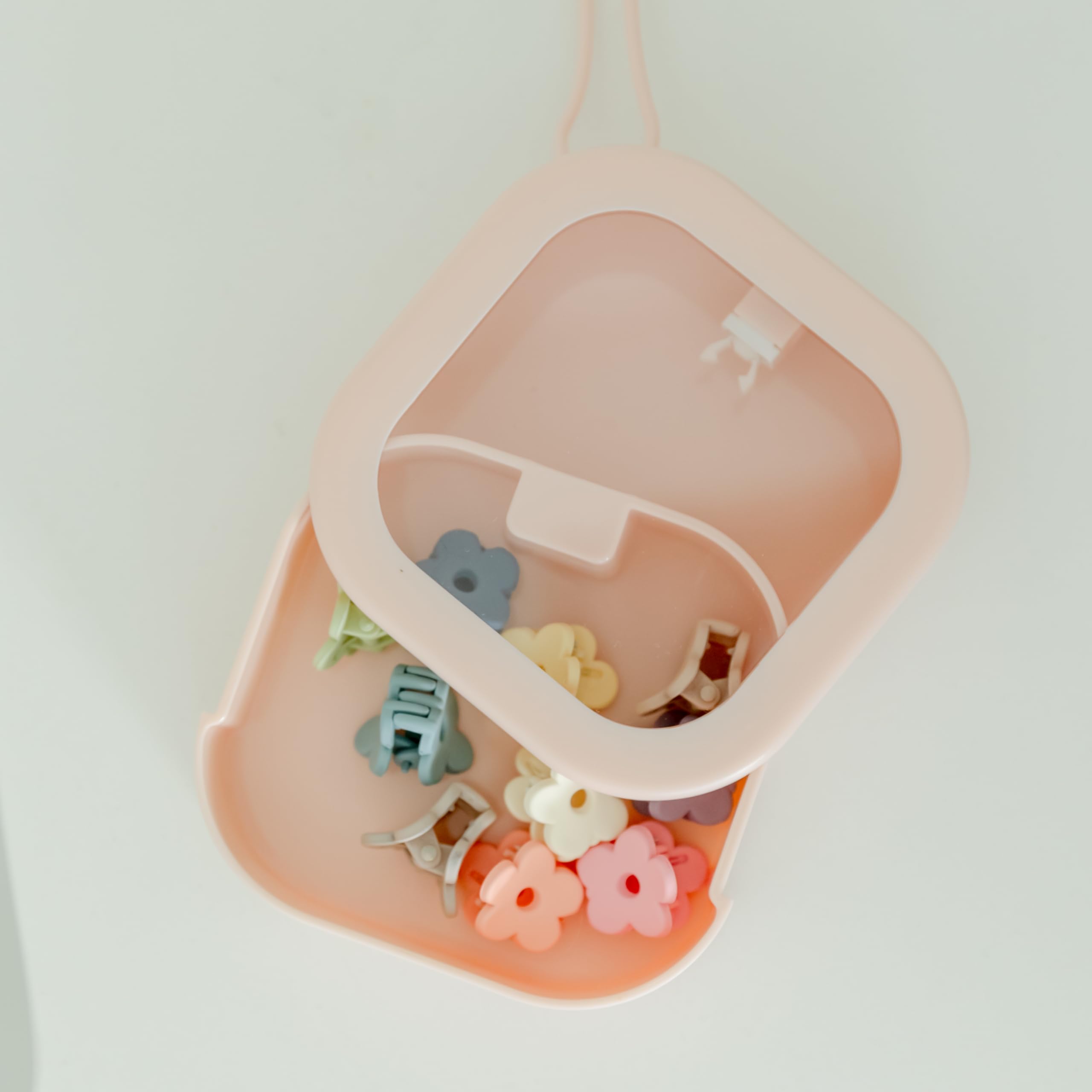 StyleStash 6 Pack Portable Hair Tie Organizer Box Set with Sticker Labels - Small Stackable Containers Make a Great Bobby Pin Holder, Cotton Swab Container, Travel Jewelry Storage Dispenser