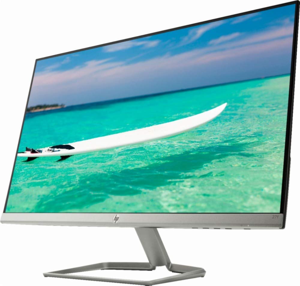 HP 27" Widescreen IPS LED Full HD (1920x1080) Monitor, 5ms Response Time, 10,000,000:1 Contrast Ratio, FreeSync, 2X HDMI and 1x VGA Input, 178░ View Angle, 75Hz Refresh Rate, Natural Silver