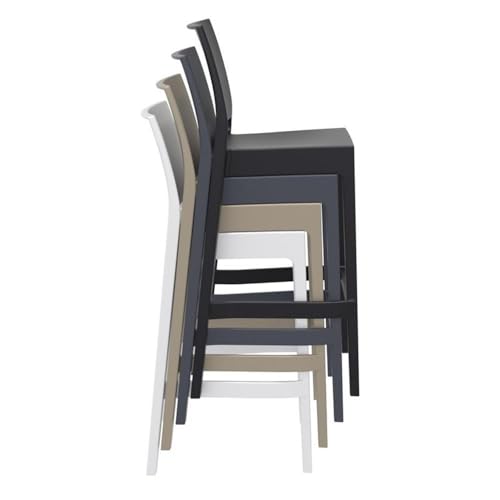 Home Square Resin 25.6" Counter Stool in Black - Set of 2