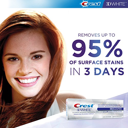 Crest 3D White Brilliance Advanced Whitening Technology + Advanced Stain Protection Toothpaste, Vibrant Peppermint, 4.1 oz