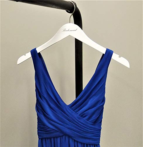 NAHANCO BRM20117 Bridal Hanger, White Wood Hanger with Black Imprint (Bridesmaid), 17β (1 Piece)