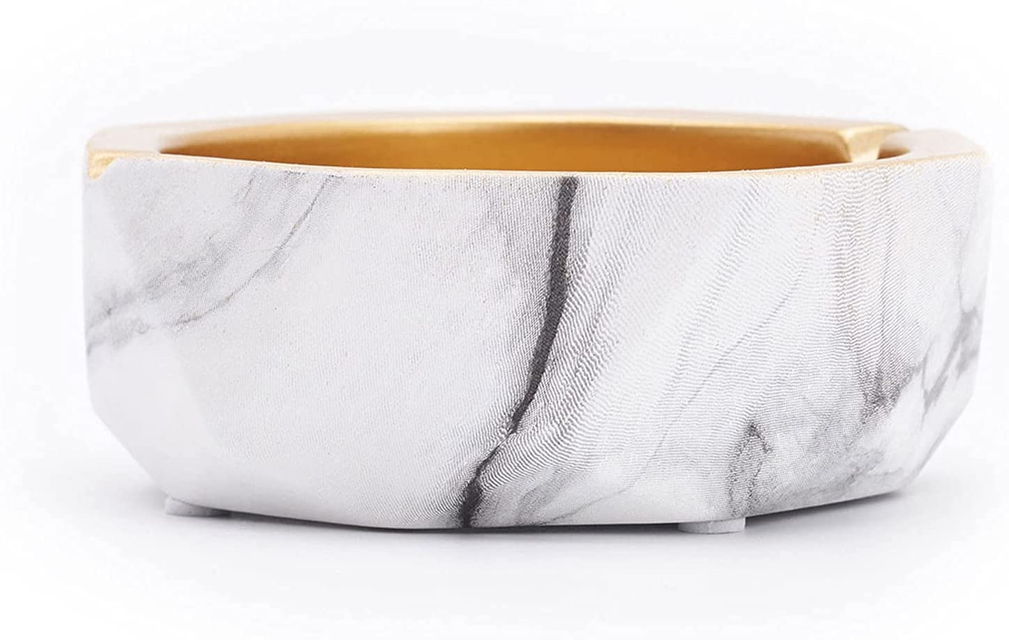 Ceramic Ashtrays White marble Cigarette Ashtray, Home，Fashionable Office Decoration Porcelain Gift, for Patio/Outside/Indoor/Garden/Porch/Home Decor