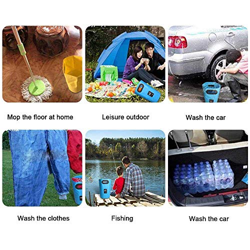 AINAAN Portable Folding Bucket- Great for Camping Traveling Hiking Fishing Boating Gardening(Green)