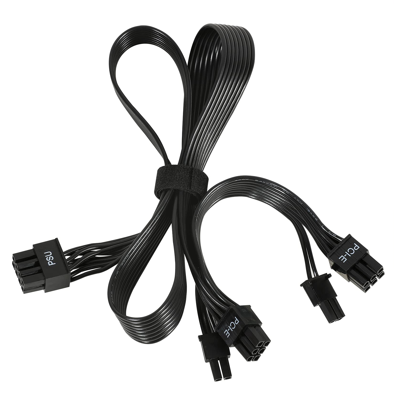 Certusfun PCIE Cable for EVGA, 65CM Male to Male 8 Pin to Dual 6+2 Pin GPU Power Cable for EVGA G+ G2 G3 G5 G6 GA GM GT P2 P3 P5 P6 P+ T2 T3 (65cm+15cm)