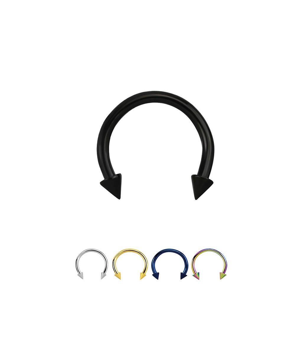 316L Surgical Steel Cone Spike Curved Barbell CBB Horseshoe Nose Ring Hoop 5 Pack 1/2" 14G