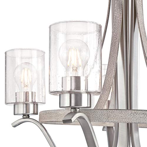 Westinghouse Lighting 6576900 Barnwell Five-Light Indoor Chandelier, Antique Ash and Brushed Nickel Finish with Clear Seeded Glass