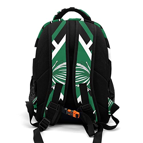 Anneunique Personalized Name Cheerleaders Backpack Name Casual Bag Daypack Cheer Pom Green Black