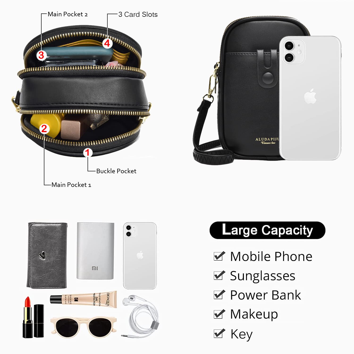 SiMYEER Women Crossbody Bags Small Cell Phone Wallet Purse and Handbag Ladies Messenger Shoulder Bag