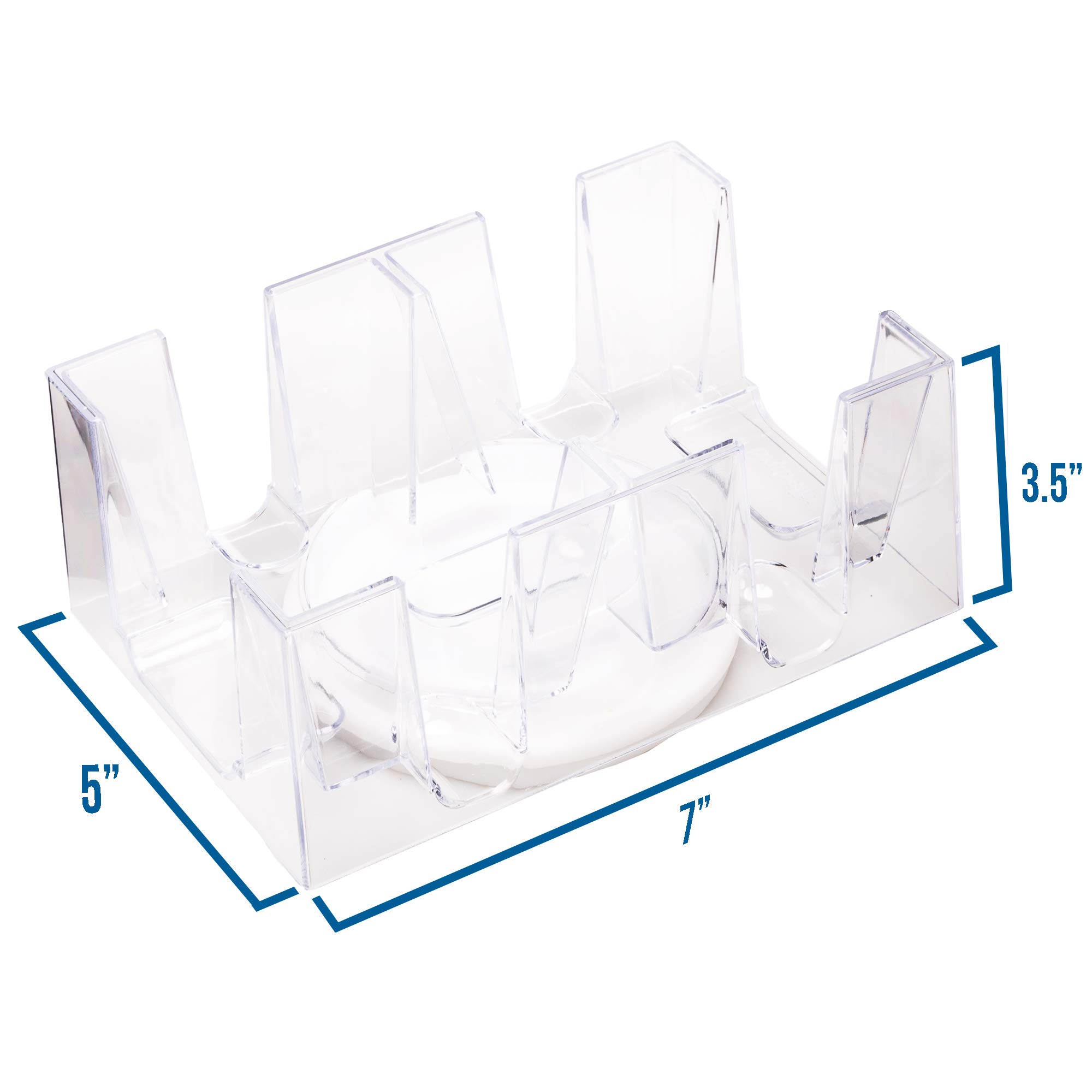Brybelly Elite Rotating Card Deck Tray | Standard Sized Playing Cards | Rotates in Any Direction | Clear | 9 Deck Tray