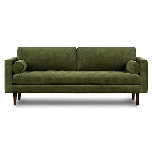 POLY & BARK Napa, Distressed Green Velvet, 88.5" Sofa
