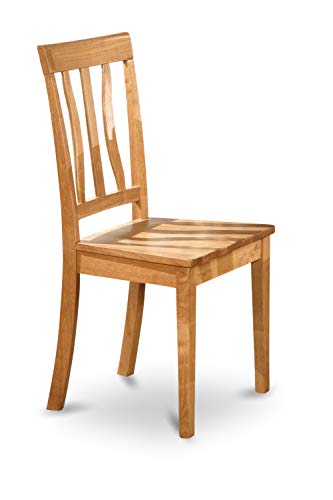 East West Furniture NOAN5-OAK-W 5 Piece Kitchen Table & Chairs Set Includes a Rectangle Dining Room Table with Butterfly Leaf and 4 Dining Chairs, 32x54 Inch, Oak