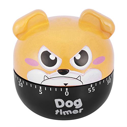 60 Minutes Kitchen Timer, Cute Dog Shape Mechanical Timer Manual Counters, Chef Cooking Timer Countdown Timer for Kids Baking Exercise Game(Khaki)