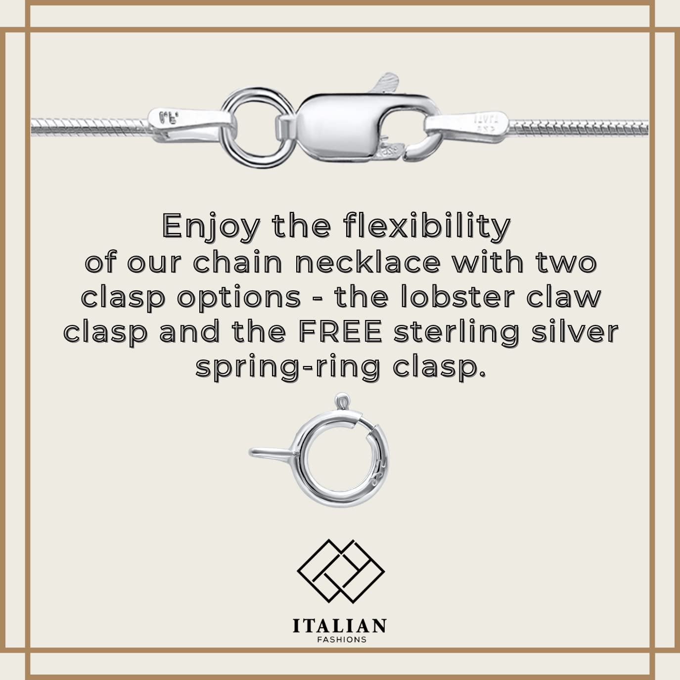 925 Sterling Silver Italian 1mm Magic Snake Chain Crafted Necklace Lightweight Strong - Lobster Claw Clasp With Extra Clasp (sterling-silver, 18 Inches)