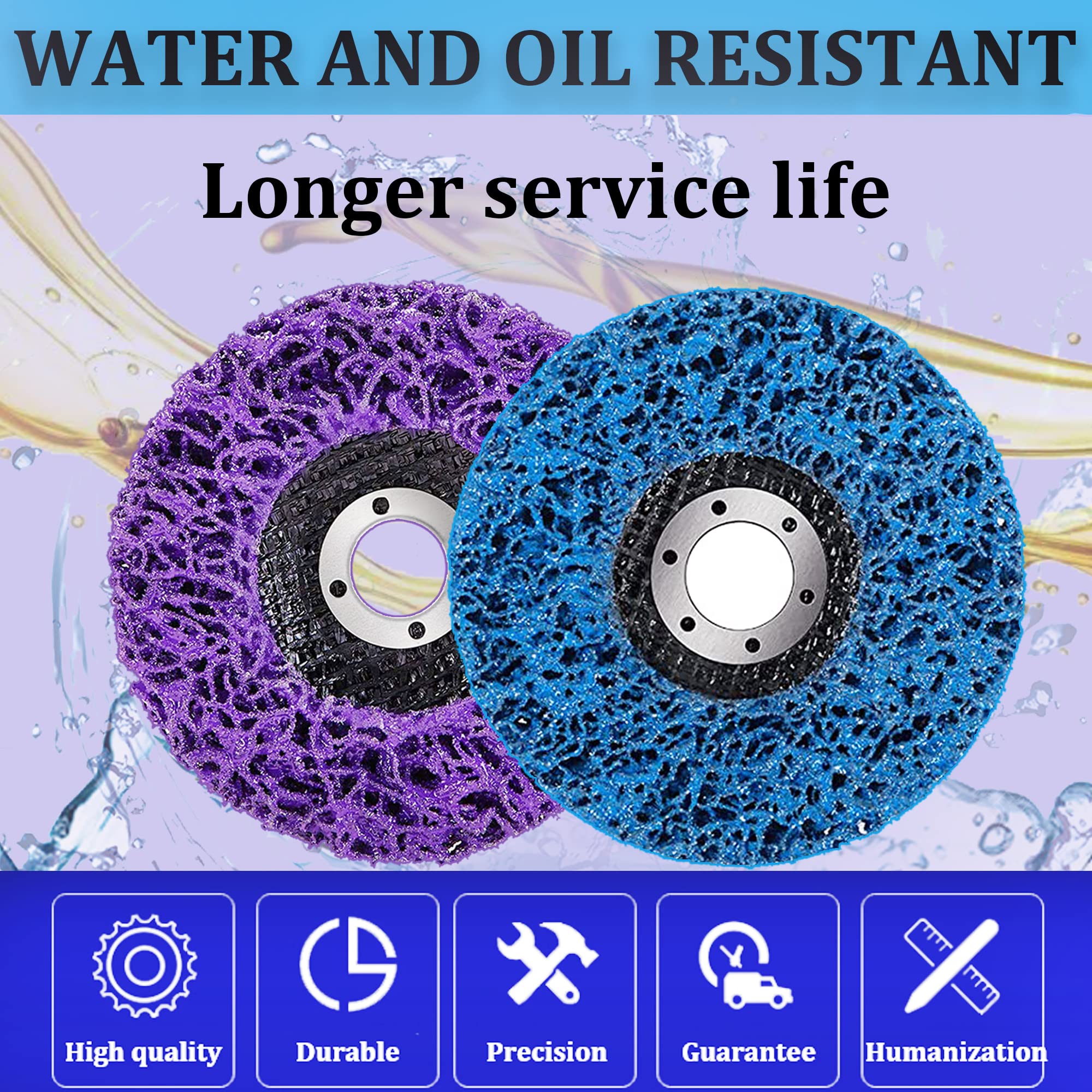 6 PCS Strip Discs Stripping Wheel for Angle Grinder, 4" x 5/8" Premium Silicone Carbide Strip Disc for Angle Grinder Clean and Remove Paint Coating Rust Welds Scaling Oxidation (100mm)