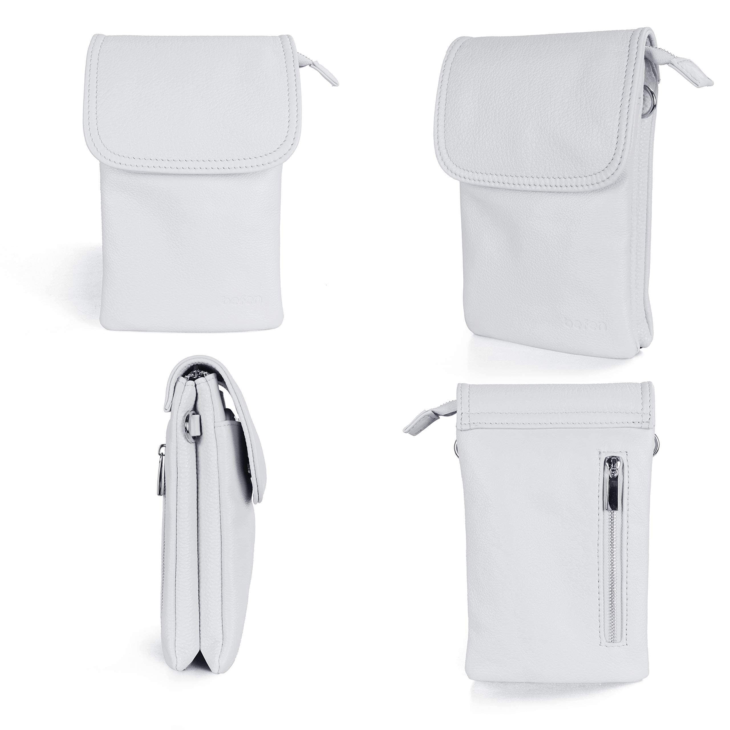 befen White Small Wristlet Crossbody Clutch Purse with White Cell Phone Crossbody Bags for Women