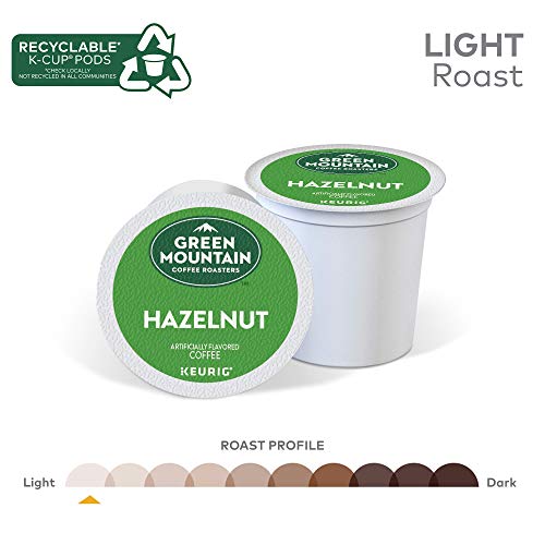 Green Mountain Coffee Roasters Hazelnut, Single-Serve Keurig K-Cup Pods, Flavored Light Roast Coffee, 72 Count