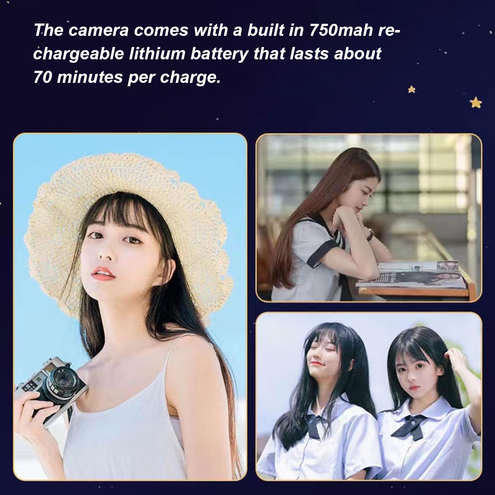 4K Digital Camera, C12 50MP 16X Digital Zoom FHD 1080P Point and Shoot Camera for Kids, Anti Shake & Autofocus Compact Vlogging Camera with Fill Light, 750Mah Rechargeable