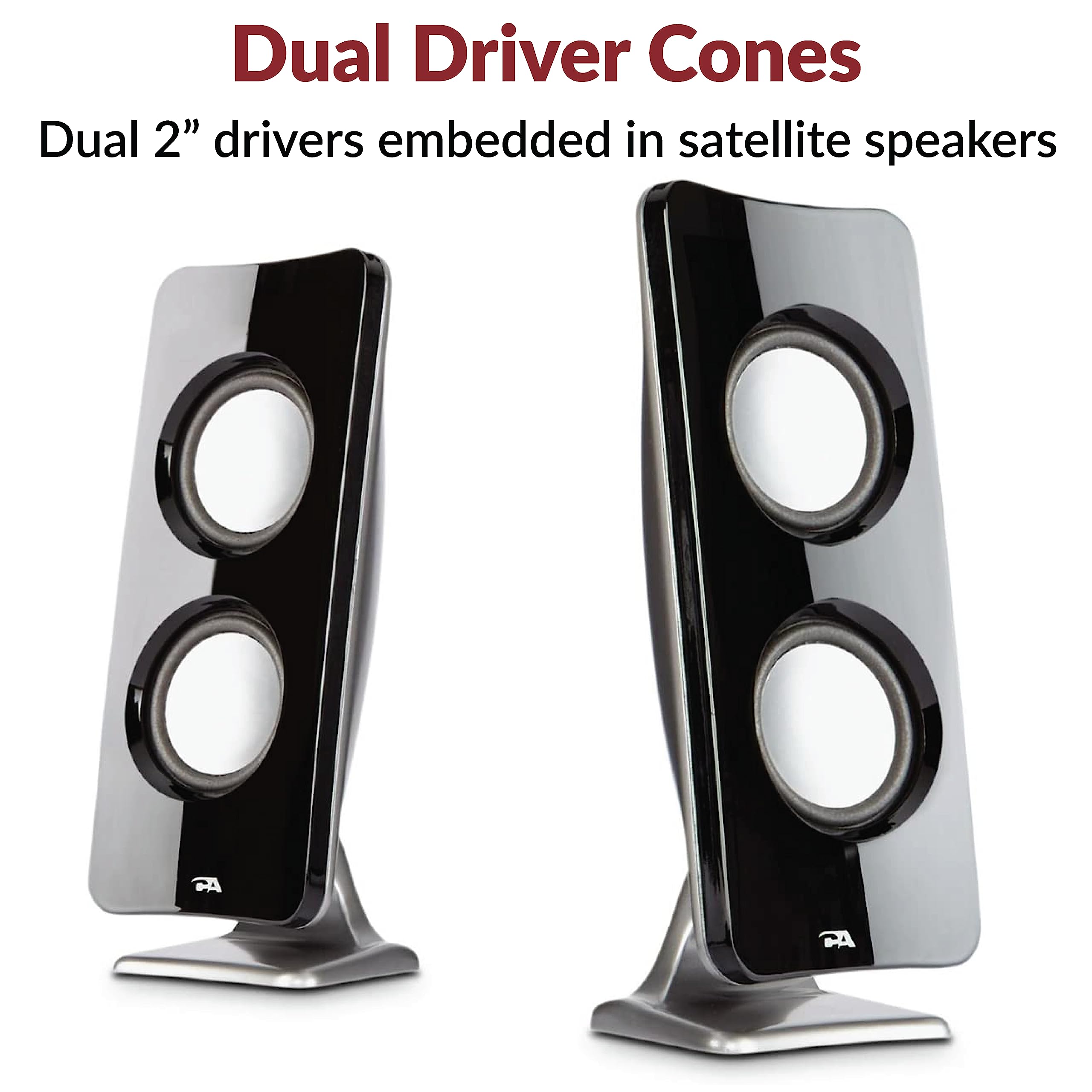 Cyber Acoustics CA-3610 2.1 Multimedia Speaker System with Subwoofer, Perfect Computer Speakers for PC or Mac, Great for Music, Movies, and Gaming