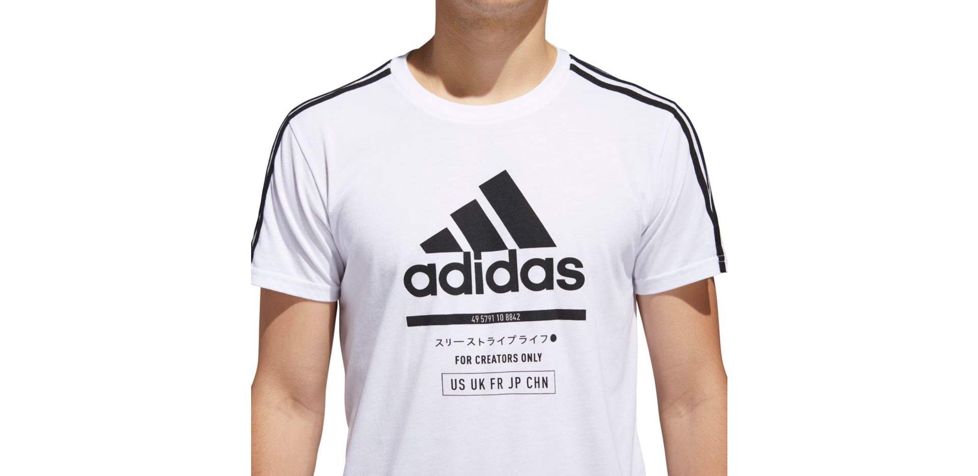 adidas Men's Athletics Badge of Sport International Tee, Pure White, Medium