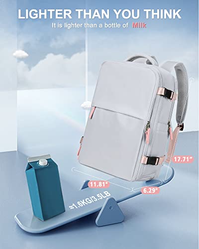 bergsalz Travel Backpack Essentials For Women Men Grey Airline Approved Personal Item Travel Bag Carry On Bag Gym Waterproof Backpack Purse College Laptop Bag
