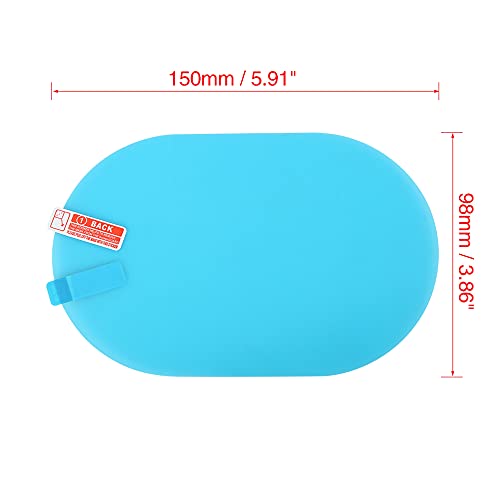 X AUTOHAUX 2pcs Oval Car Rearview Mirror Nano Film Anti Rain Waterproof Side Window Clear Protective Sticker 150mm x 98mm