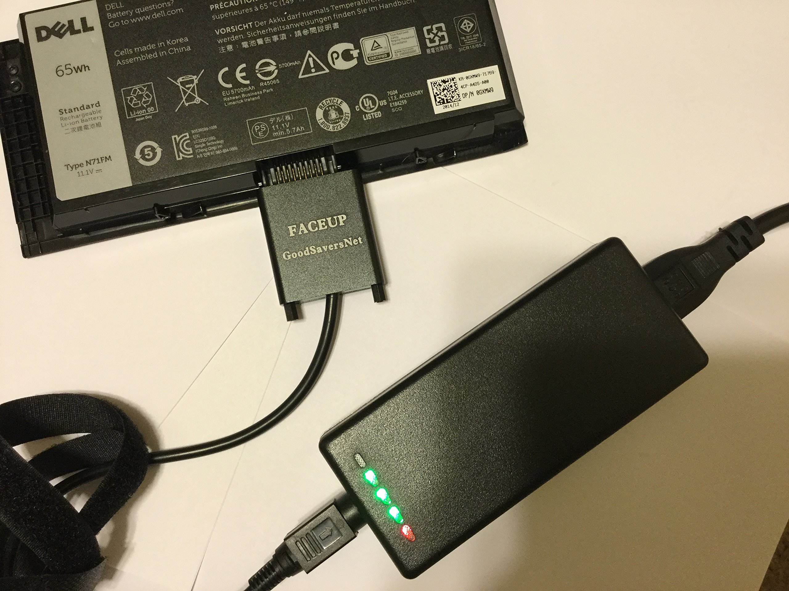 GSPREMIER External Battery Charger for 9 pins Dell Battery T54FJ Precision T05W1 Battery Dell Precision 7710 (Battery is NOT Included)