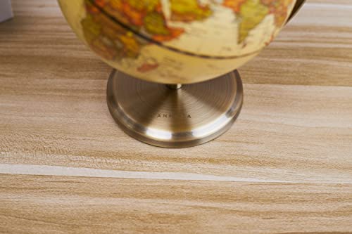 Annova Antique Globe Dia 5.5-inch / 14CM - Educational/Geographic/Modern Desktop Decoration - Stainless Steel Arc and Base - for School, Home, and Office (Antique 5.5β)