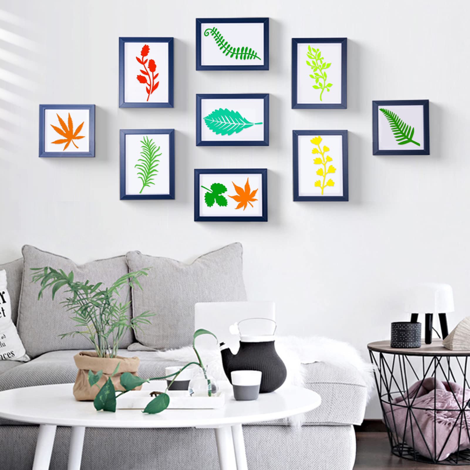 32 Style Leaf Stencils, JOPBENG Tropical Palm Turtle Leaf Wall Stencil, Fall Maple Leaf Stencils for Painting on Wood Wall Home Decor Crafts DIY