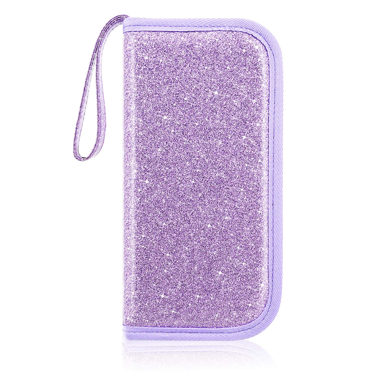 ACdream Case Fits Nintendo Switch Lite, Premium PU Leather Protective Case Bag for New Nintendo Switch Lite 5.5 inches 2019 Release with Portable, 6 Game Cards, Zipper Closure, Glitter Purple