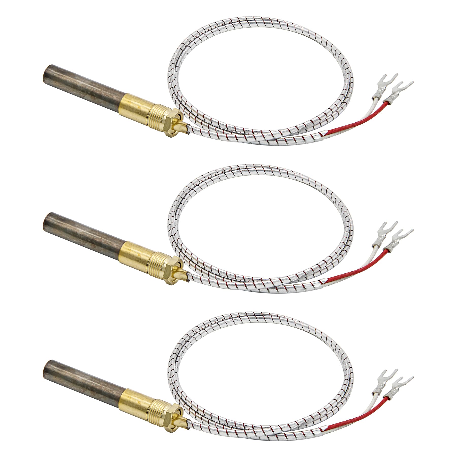 RURBRIN 36â 750mv Thermopile Fit for Heat Glo Heatilator, 750â Millivolt Thermocouple Replace for Fireplace Parts Q313A, Suitable for Stove Gas Ovens/Gas FirePlace/Water Heater/Gas Fryer Cluste (3PCS)