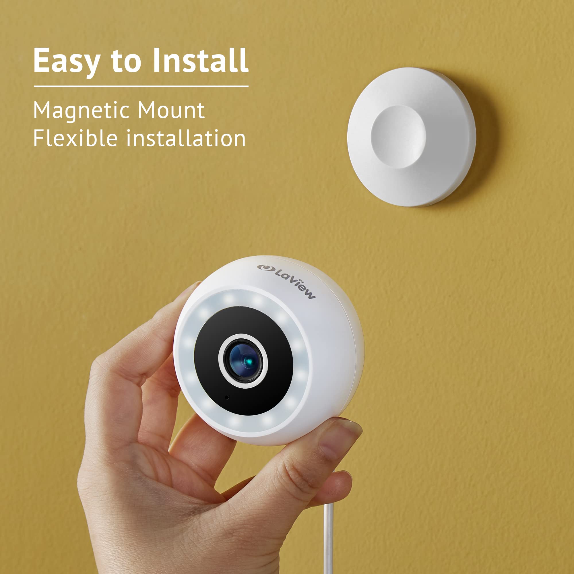 LaView 4MP 2K Security Cameras Outdoor Indoor Wired,IP65, Starlight Sensor & 100 Ft Night Vision,Motion/Person Detection,2-Way Audio/Spotlight,US Cloud,Compatible With Alexa,iOS & Android & Web Access