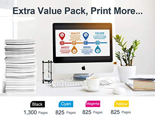 Miss Deer Compatible 934 935 Ink Cartridge Replacement for HP 934XL 935XL Work with Officejet 6812 6815 6820 6825 Officejet Pro 6230 6830 6835 Printer (1 Black, 1 Cyan, 1 Magenta, 1 Yellow) 4 Pack