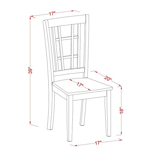 EAST WEST FURNITURE 9 PC Dining room set-Dining Table with 8 Wooden Dining Chairs