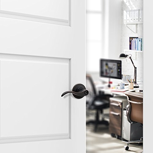 Berlin Modisch Entrance Lever Door Handle [Lock with Two Keys] for Office or Front Door with a Oil Rubbed Bronze Finish, Reversible for Right & Left Side, Entry Lever Classic Series