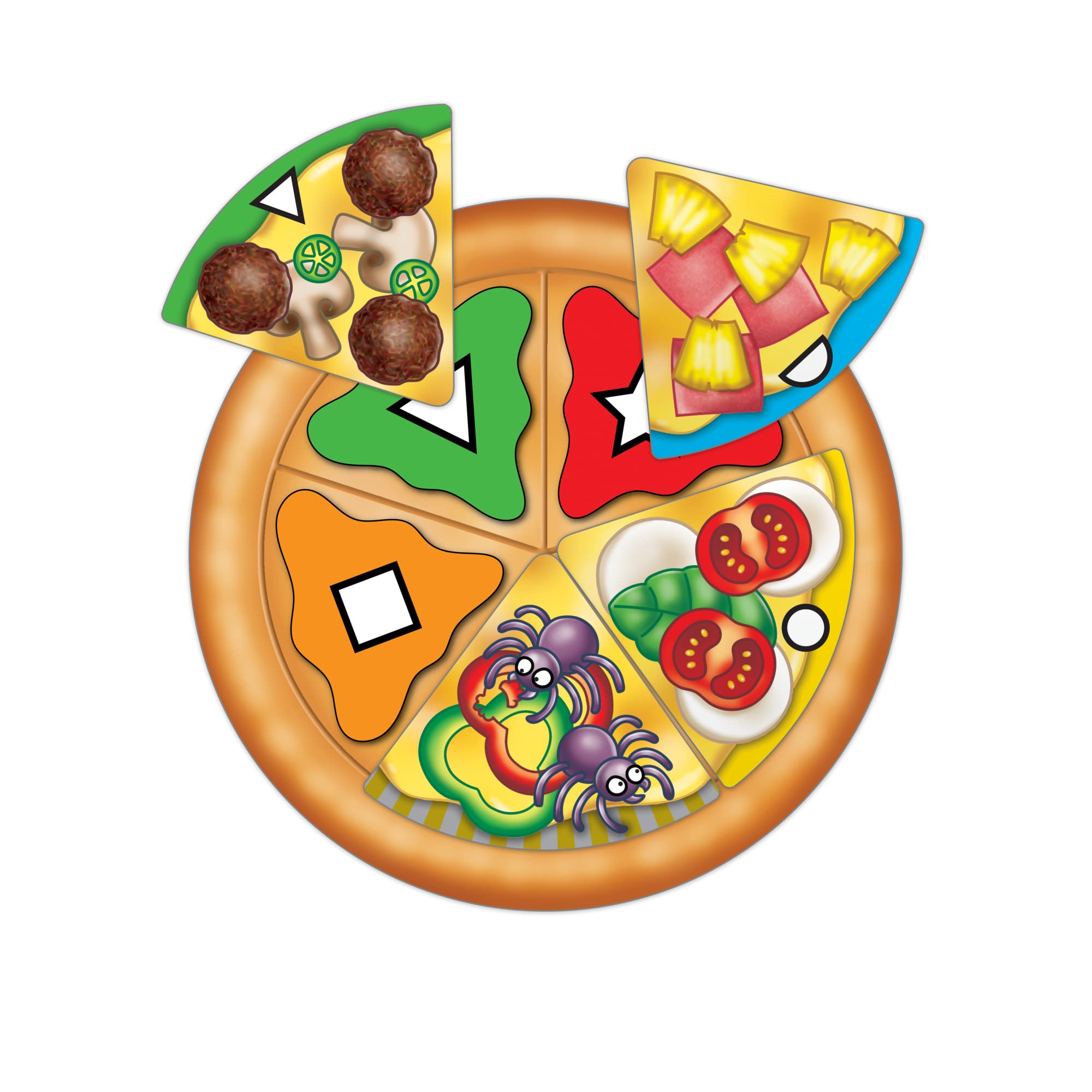 ORCHARD TOYS Moose Games, Pizza! Game. Match Colors and Shapes to Make a Perfect Pizza. for Ages 3-7 and 2-4 Players