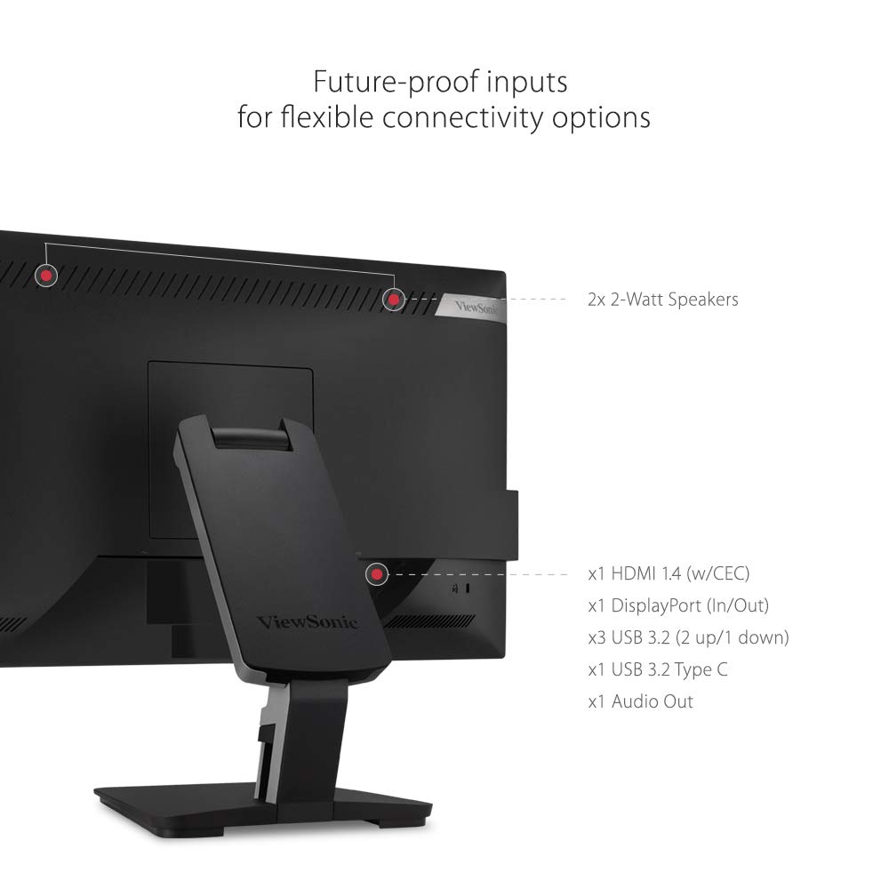 ViewSonic TD2455 24" 1080p IPS 10-Point Multi Touch Screen Monitor (Renewed)