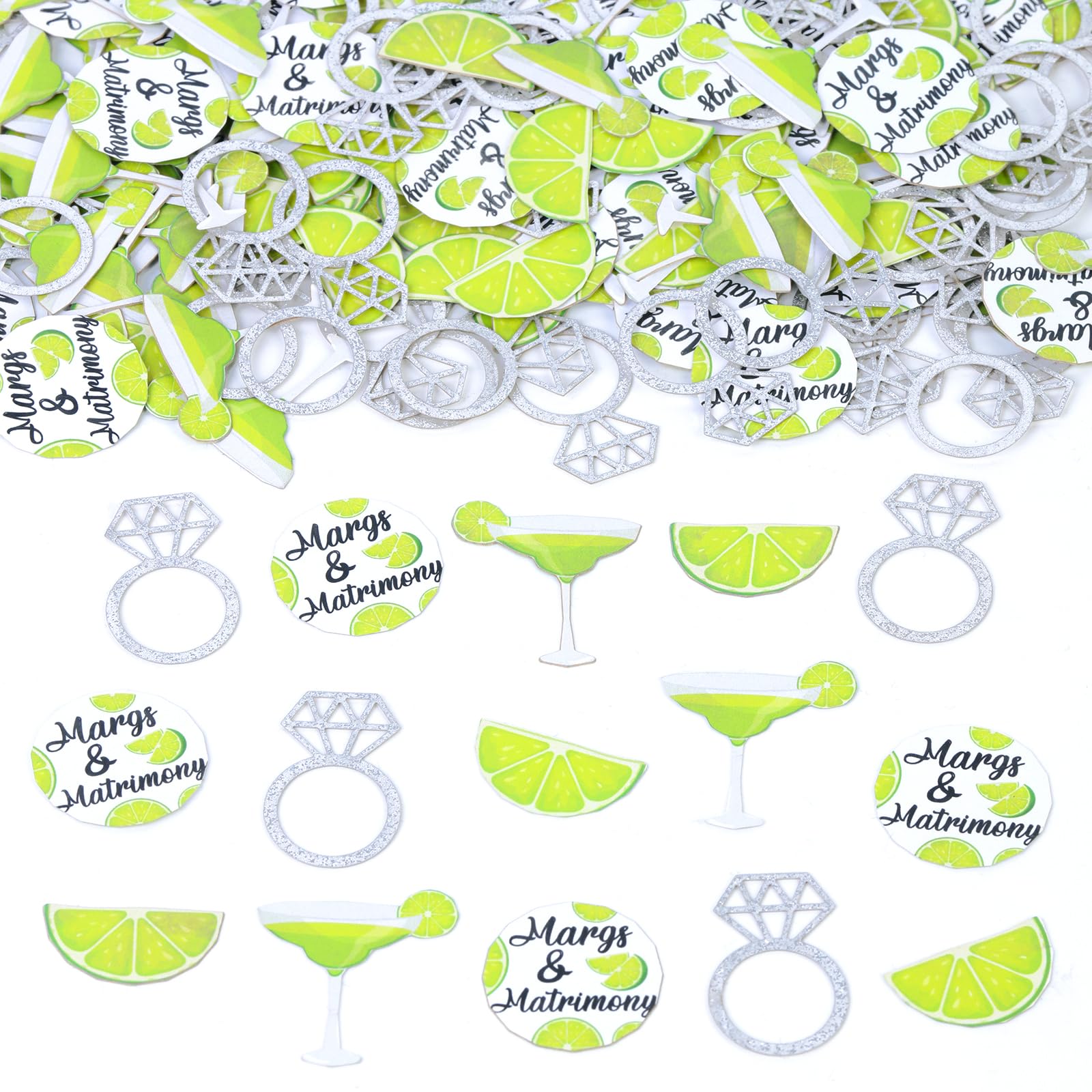 Wonmelody Margs and Matrimony Bachelorette Confetti Decor Margarita Table Confetti Decor Margarita Bachelorette Party Decor Mexican Bachelorette Party Favors for Mardi Gras Fiesta Bridal Shower