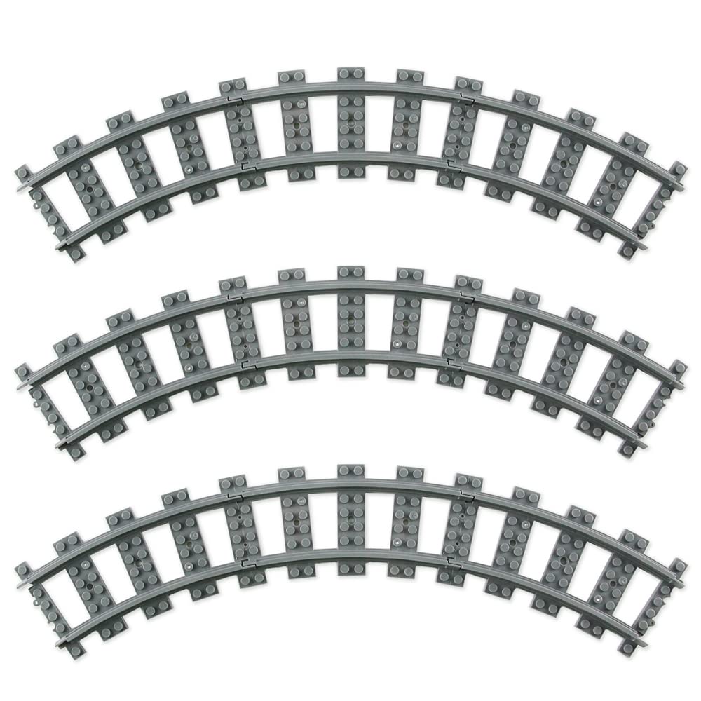 32pcs City Train Tracks Set Curved Railroad Accessories Passenger High Speed Building Block Toy Compatible with Major Brands (Non-Powered)