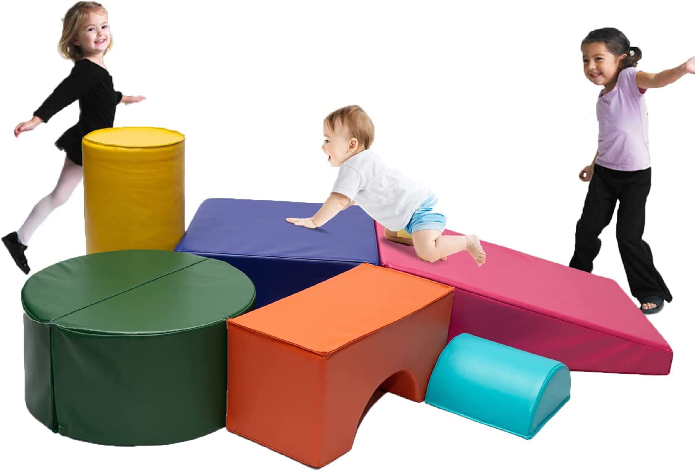 6 Piece Baby Climbing Toys - Lightweight Foam Shapes for Crawling,Building,Sliding - Soft Blocks for Toddlers 1-3,Climb and Crawl Activity Playset Indoor(6PC)