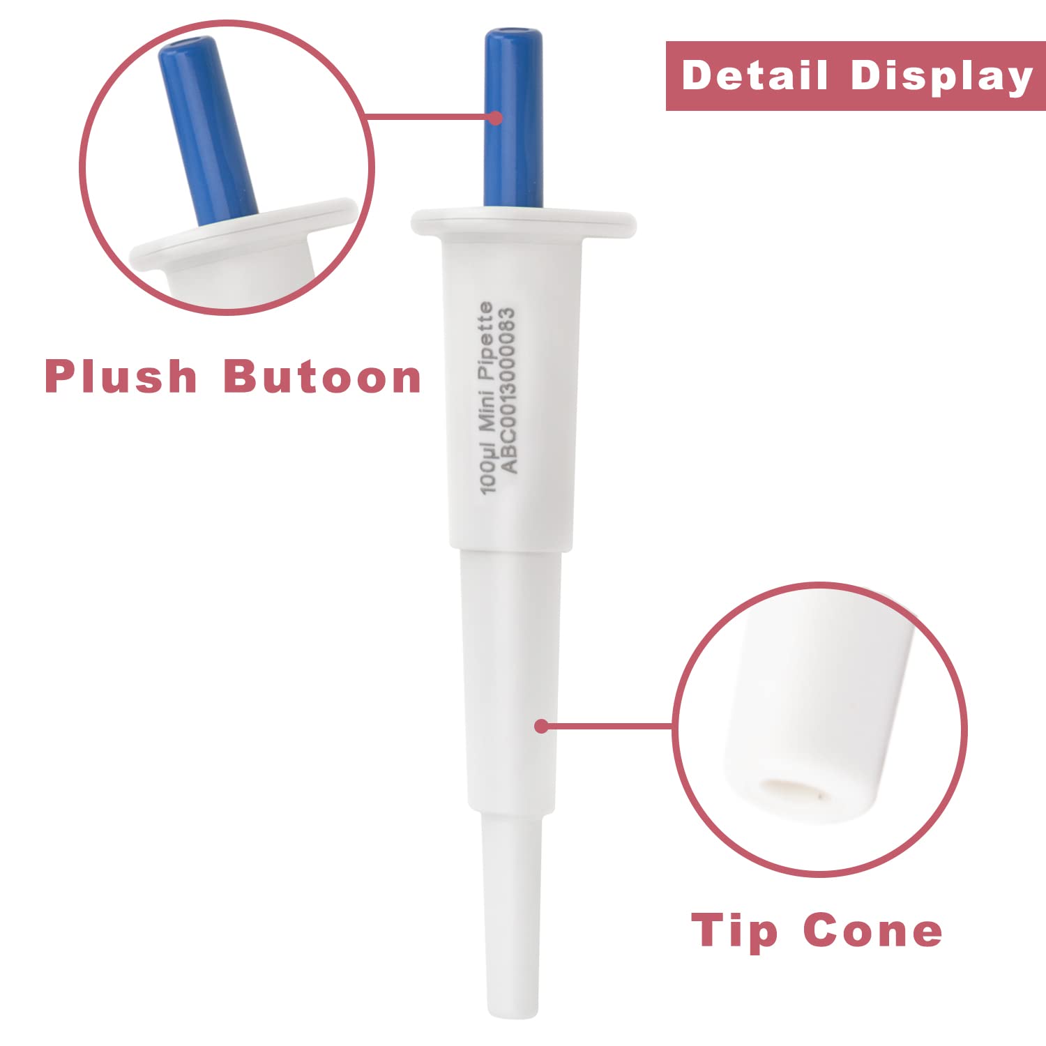 ONiLAB Mini Fixed Volume Pipette Manual Single Channel Pipettor, Laboratory Micro Pipette ,Micropipette Volume 100μl Blue
